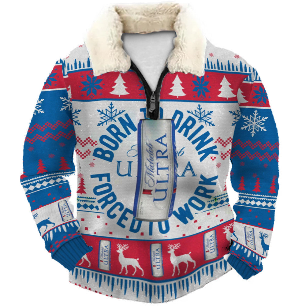 Arctic Red & Frosted Blue Ugly Quarter Zip Sweatshirt – Sevogue