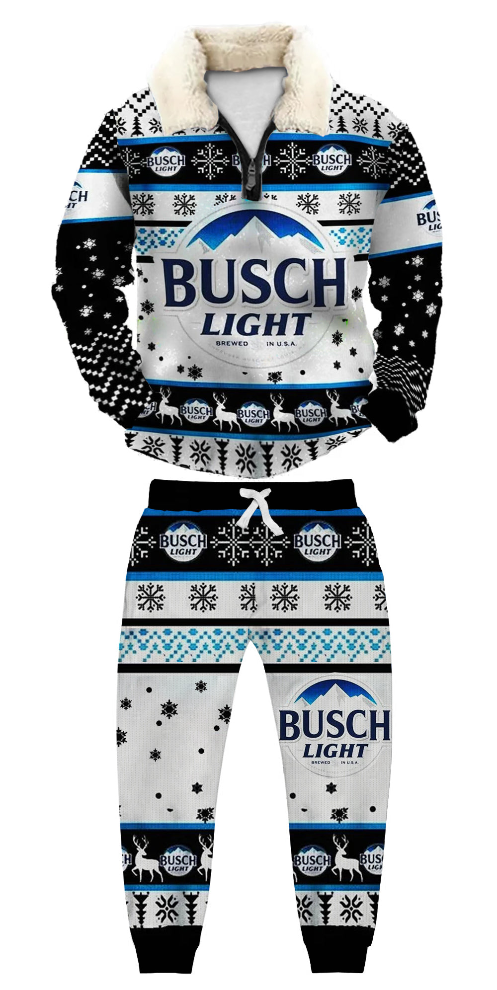 Christmas Ugly Quarter Zip Sweatshirt & Sweatpant Set Edition138 – Sevogue