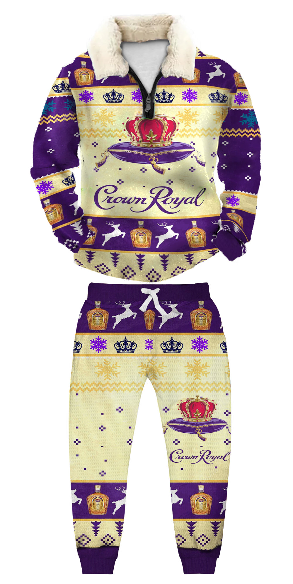 Christmas Ugly Quarter Zip Sweatshirt & Sweatpant Set Edition142 – Sevogue