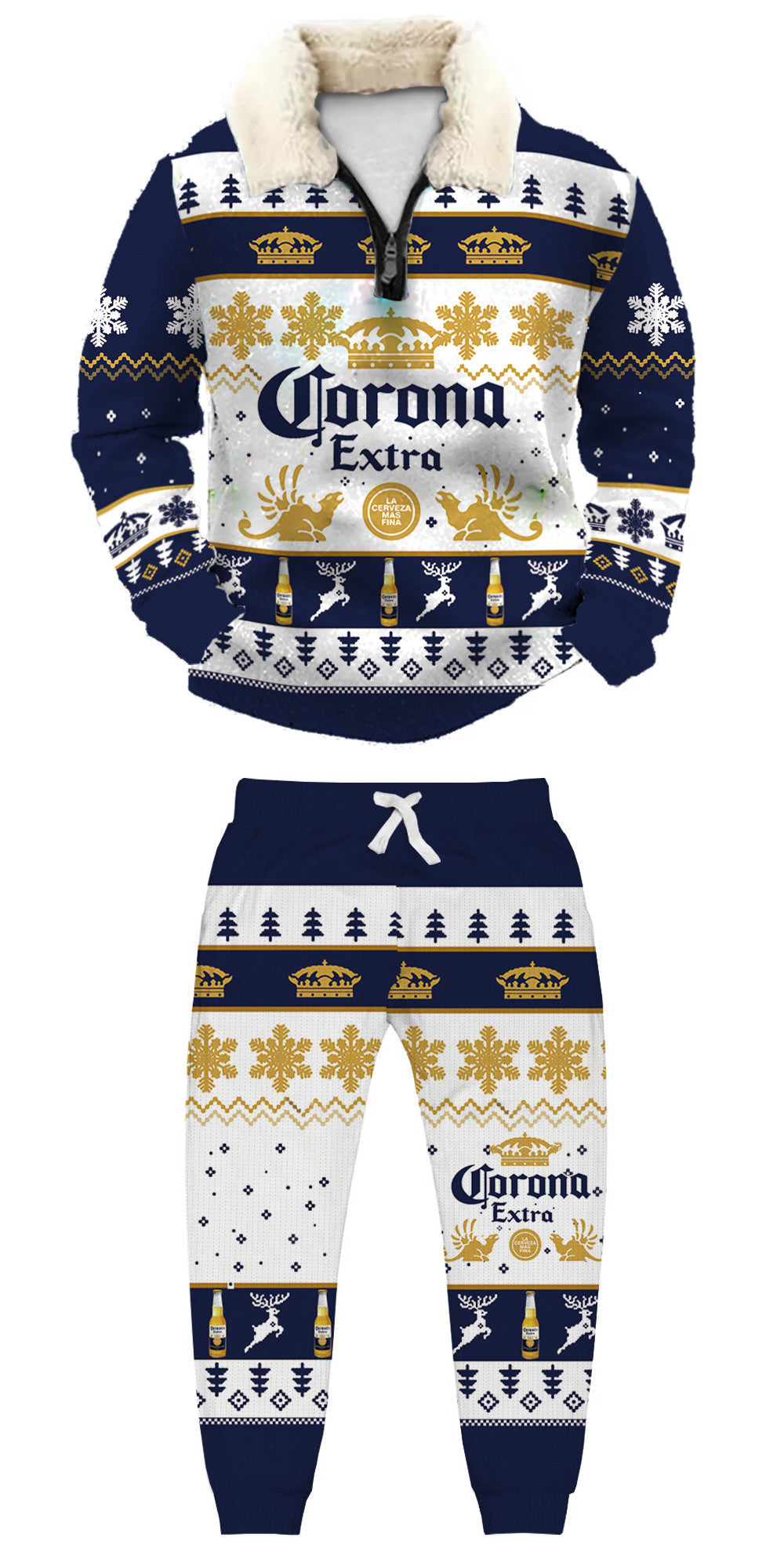 Christmas Ugly Quarter Zip Sweatshirt & Sweatpant Set Edition220 – Sevogue