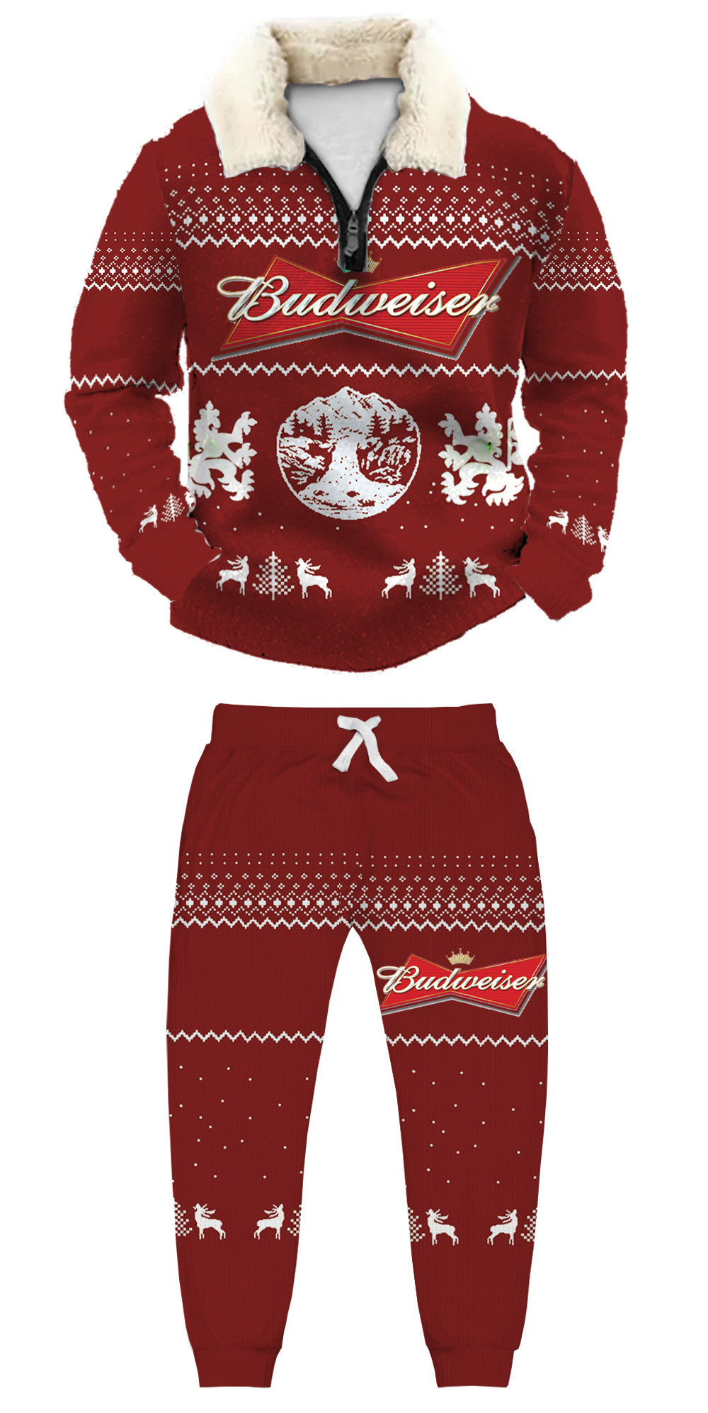 Christmas Ugly Quarter Zip Sweatshirt & Sweatpant Set Edition236 – Sevogue