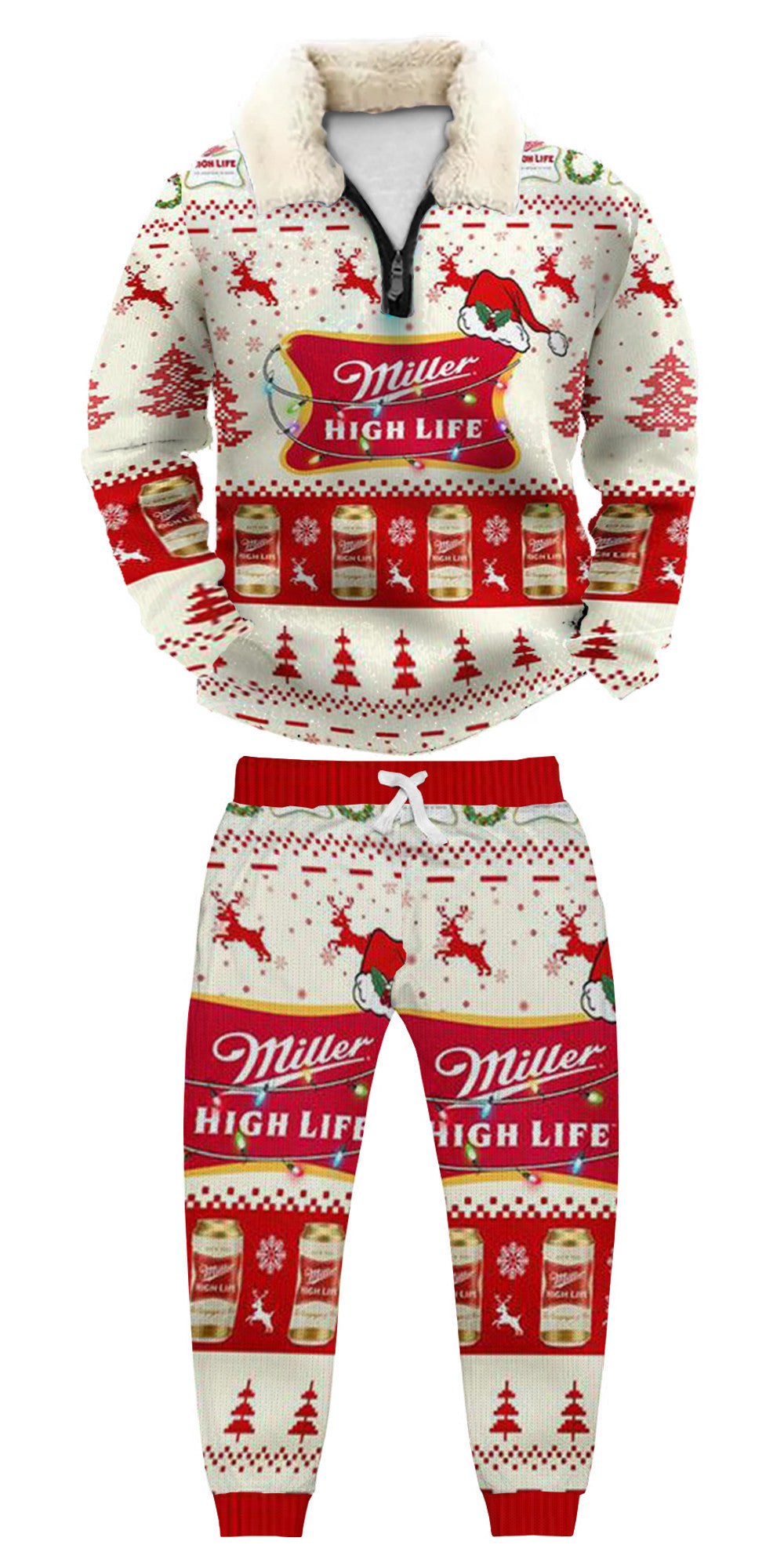 Christmas Ugly Quarter Zip Sweatshirt & Sweatpant Sett Edition009 – Sevogue
